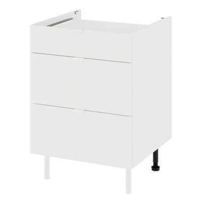 Cuisine complète Izee blanc 3 meubles hauts + 4 bas sans électroménager ...