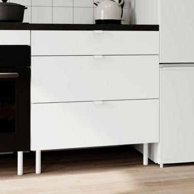 Cuisine complète Izee blanc 4 meubles bas sans électroménager 200 cm