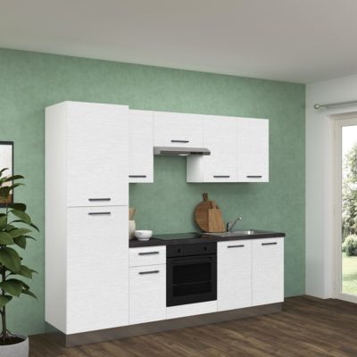 Cuisine complète pré-montée All In Bianca décor blanc L.250 cm avec ...