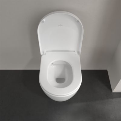 Cuvette WC suspendu en céramique blanche et abattant fermeture ralentie ...