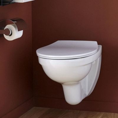 Cuvette WC suspendu sans bride JACOB DELAFON Patio avec abattant extra ...