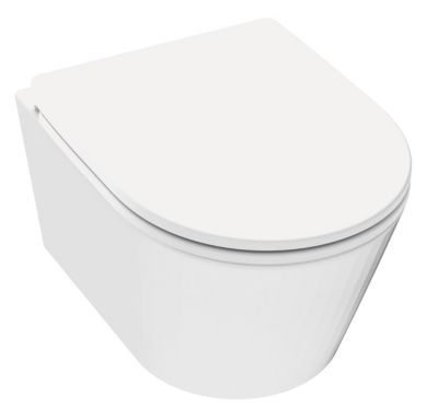 Cuvette WC suspendue sans bride avec abattant déclipsable et frein de ...