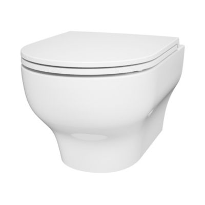 Cuvette WC suspendue sans bride avec abattant déclipsable et frein de ...