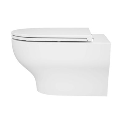 Cuvette WC suspendue sans bride avec abattant déclipsable et frein de ...