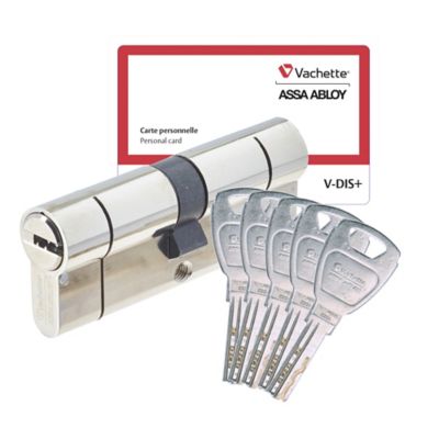 Cylindre de haute sécurité Vachette 40 x 40 mm + 5 clés