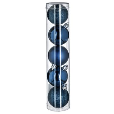 Déco de sapin Lot de 5 Boules de Noël D 5 cm - Bleu nuit | Castorama