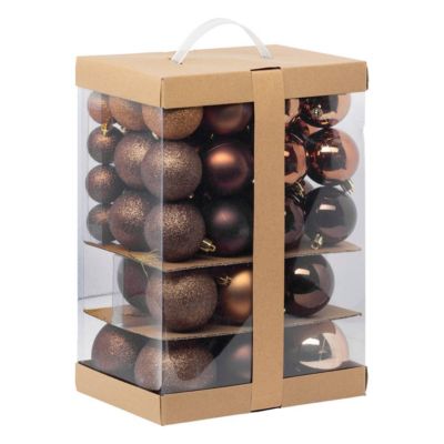Déco de sapin Lot de 60 Boules de Noël de 4 à 8 cm - Marron | Castorama