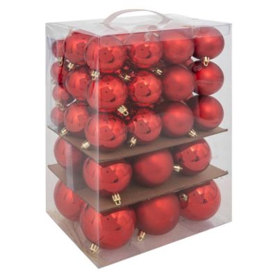 Déco de sapin Lot de 60 Boules de Noël de 4 à 8 cm - Rouge | Castorama