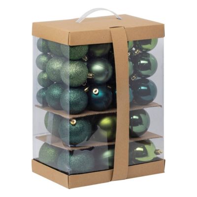 Déco de sapin Lot de 60 Boules de Noël de 4 à 8 cm - Vert | Castorama