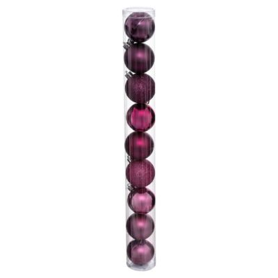 Déco de sapin Lot de 9 Boules de Noël D 6 cm - Cassis et Fuchsia | Castorama