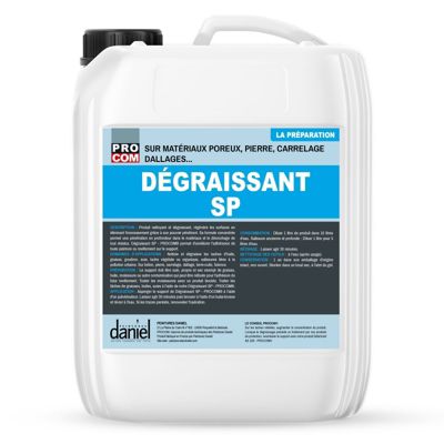 Dégraissant nettoyant, décapant graisse, sol béton, carrelage, faïence ...