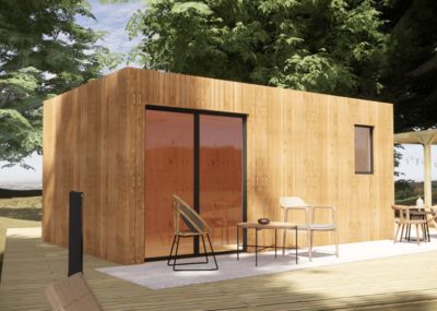 Dépendance jardin sans permis en bois 5,5 x 3,5 x 2,7 m / menuiseries ...