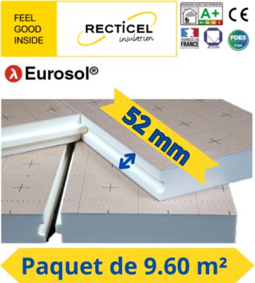 Dalle isolant Polyuréthane 52 mm EUROSOL R2,40 Colis de 9,60 m²