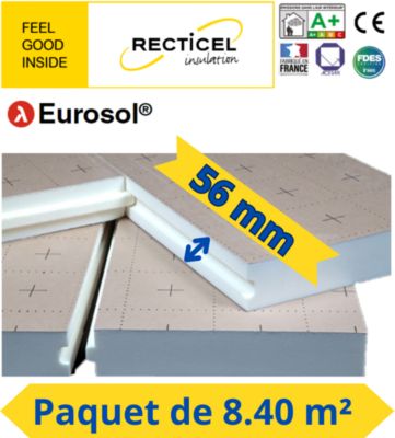 Dalle isolant Polyuréthane 56 mm EUROSOL R2,60 Colis de 8,40 m²