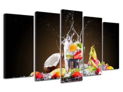 DECLINA, Tableau toile imprimée, déco cuisine, Tableau 5 panneaux ...