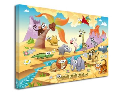 DECLINA, Tableau toile imprimée Enfants, Tableau toile Les animaux de ...