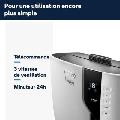 DELONGHI Climatiseur mobile - PAC EX100 SILENT - 2500W - 10000BTU/h ...
