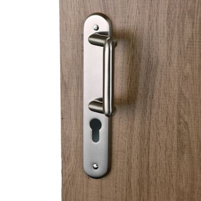 Demi ensemble palière Sirio sur plaque laiton nickel mat | Castorama