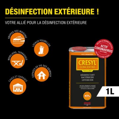 Désinfectant bactéricide fongicide 1L, Cresyl Spado