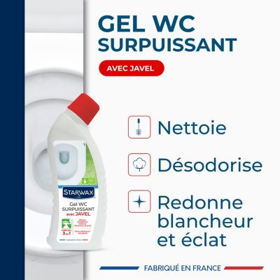 Désinfectant nettoyant gel javel WC Starwax 750 ml