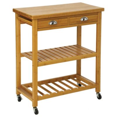 Desserte à roulette 3 niveaux 5Five H. 90 cm en bambou