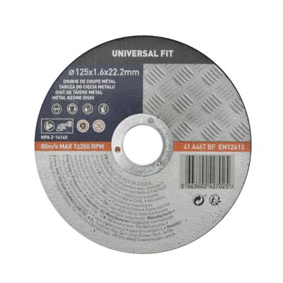 Disque de coupe métal 125x1,6x22,2 mm Universel fit