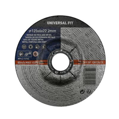 Disque de meulage métal 125x6x22,2 mm Universel fit