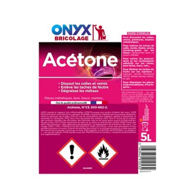 Dissolvant Acétone Onyx en bidon de 5 litres | Castorama