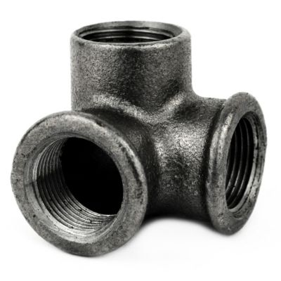 Distributeur coude - 3 voies - fonte noire - 15x21mm (1/2'')