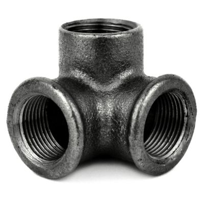 Distributeur coude - 3 voies - fonte noire - 15x21mm (1/2'')