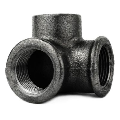 Distributeur coude - 3 voies - fonte noire - 15x21mm (1/2'')