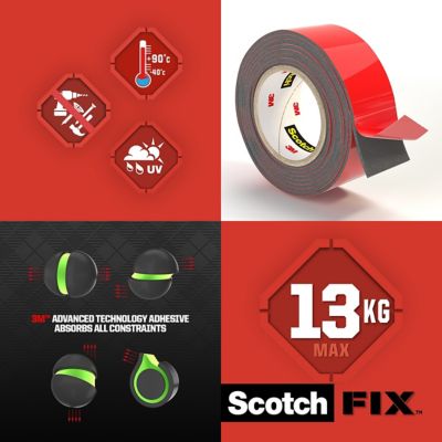 Double face 3M Extrême 19 mm x 3 m transparent, 10 kg