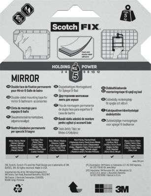 Double face miroir 3M 19 mm x 5 m blanc, 5 kg