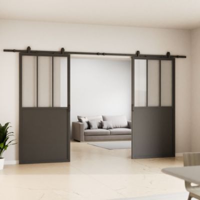 Double porte coulissante complète verre Schulte - 205x215 - Porte ...