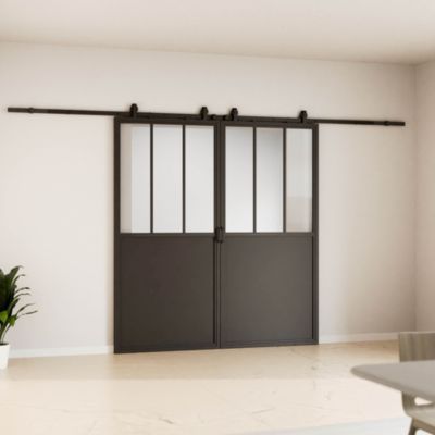 Double porte coulissante complète verre Schulte - 205x215 - Porte ...