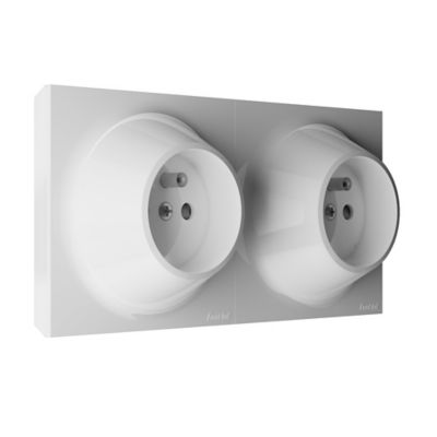 Double prise 2 pôles+terre Fontini Neo Evo blanc | Castorama