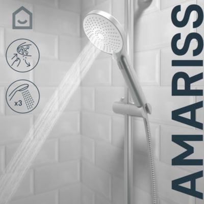 Douchette 3 jets, chrome, GoodHome Amariss