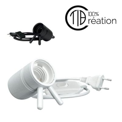 Douille à poser métal coloris blanc E27 Tibelec