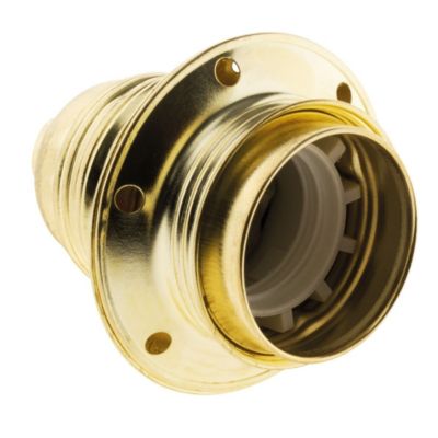 Douille E27 Acier Laitonné double bague borne de terre | Castorama