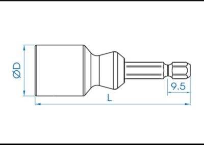 Douille pour tige filetée 8 mm 75A108M King Tony - chromée polie