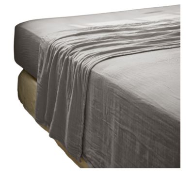Drap plat double gaze de coton Gaia 240 x 300 cm Anthracite