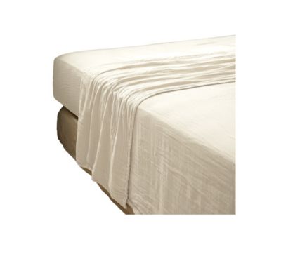 Drap plat double gaze de coton Gaia 270 x 300 cm Beige