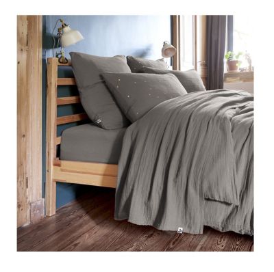 Drap plat double gaze de coton Gaia 270 x 300 cm bordeaux