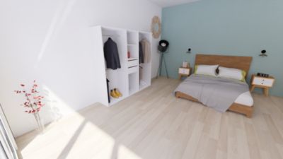 Dressing blanc 4 penderies et 2 tiroirs GoodHome Atomia H. 187,5 x L ...