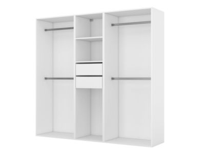 Dressing blanc 4 penderies et 2 tiroirs GoodHome Atomia H. 187,5 x L ...