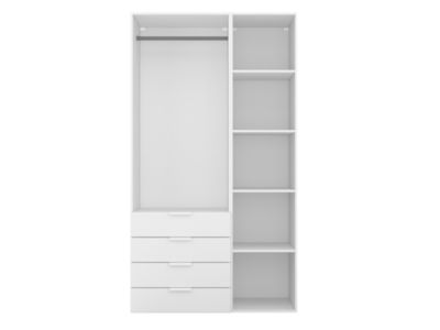 Dressing blanc 4 tiroirs GoodHome Atomia H. 225 x L. 125 x P. 58 cm