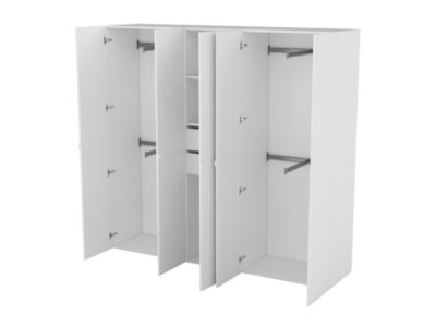 Dressing blanc avec porte 4 penderies et 2 tiroirs GoodHome Atomia H ...