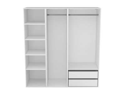 Dressing blanc double penderies et 2 tiroirs GoodHome Atomia H. 187,5 x ...