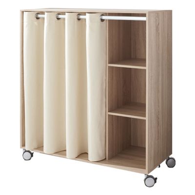 Dressing de poche 3 cases avec rideau 118 x 117 x 48 cm