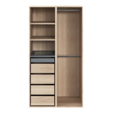 Dressing ouvert effet chêne GoodHome Atomia H. 187 x L. 100 x P. 58 cm